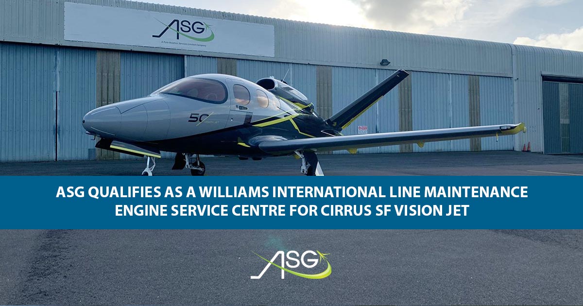ASG Now a Williams Line Service Centre for SF50 Vision Jet
